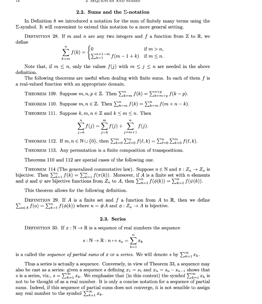 Solved 12 2. SEQUENCES AND SERIES THEOREM 79. If a sequence | Chegg.com