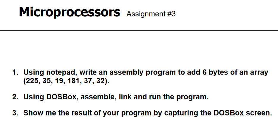 Solved 1. Using notepad, write an assembly program to add 6 | Chegg.com