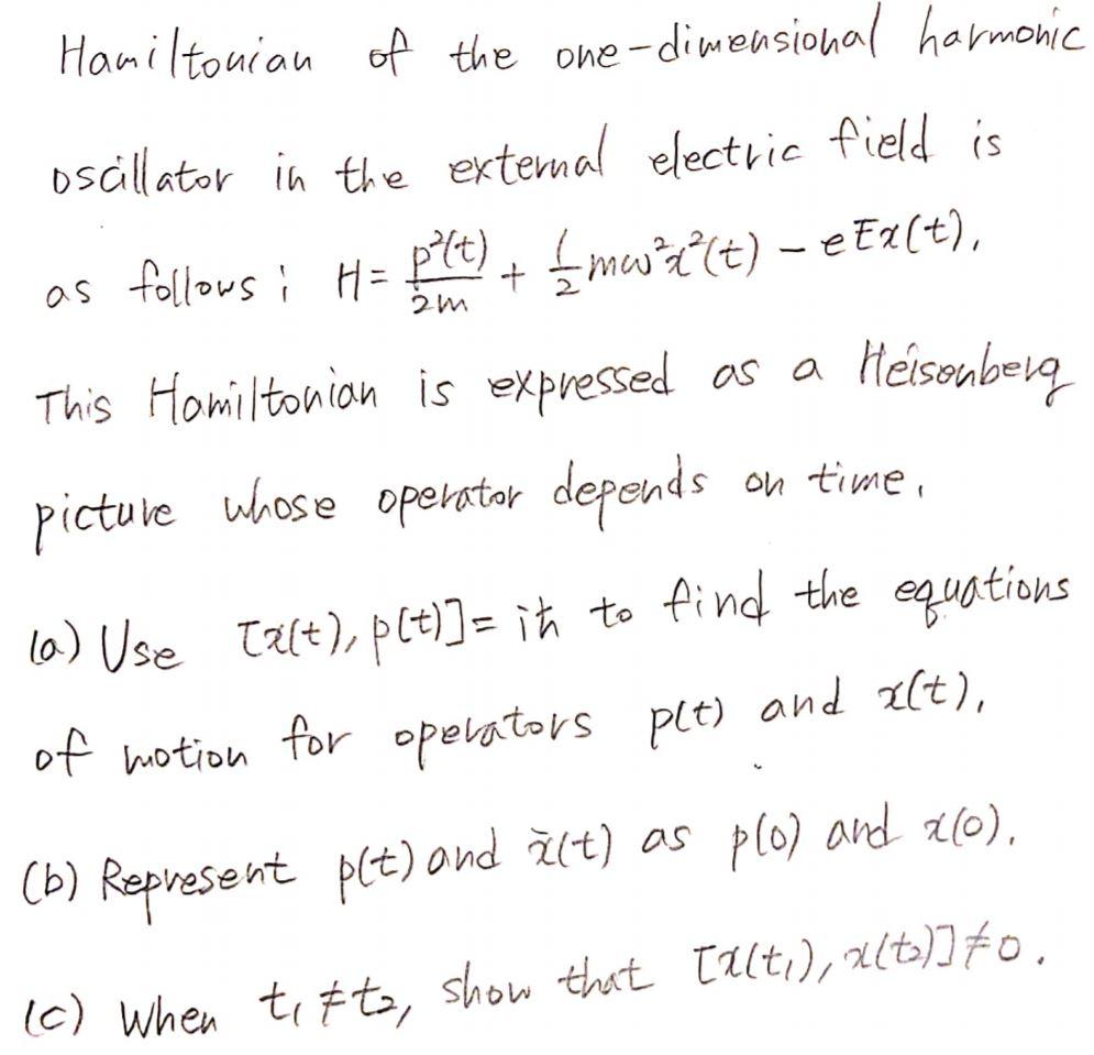 Solved Hamiltonian of the one-dimensional harmonic | Chegg.com