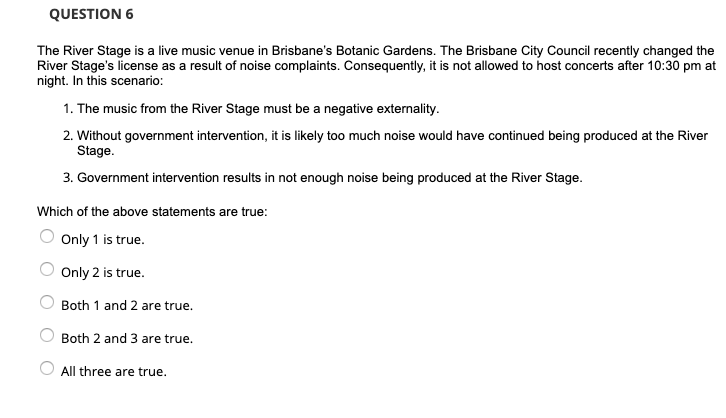 Solved QUESTION 6 The River Stage is a live music venue in | Chegg.com