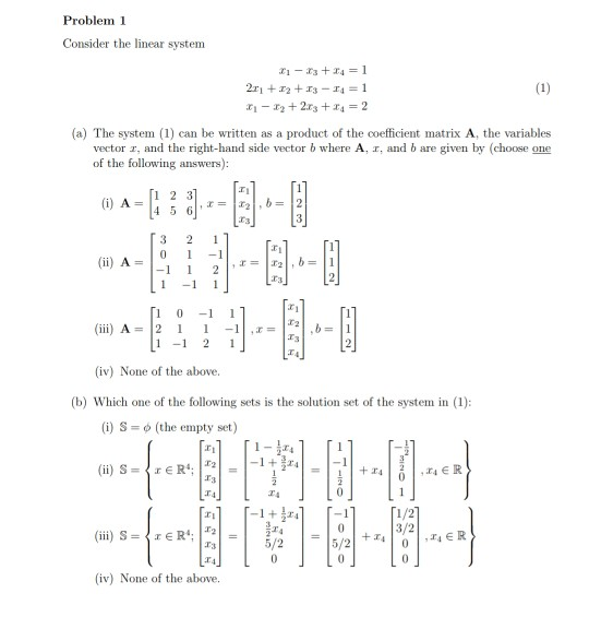 Solved This is linear algebra, and could should the steps | Chegg.com