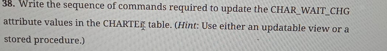 Solved Write the sequence of commands required to update the | Chegg.com