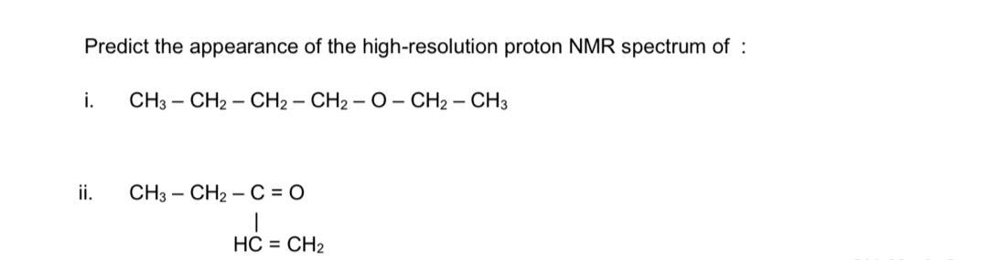 Solved Predict the appearance of the high-resolution proton | Chegg.com