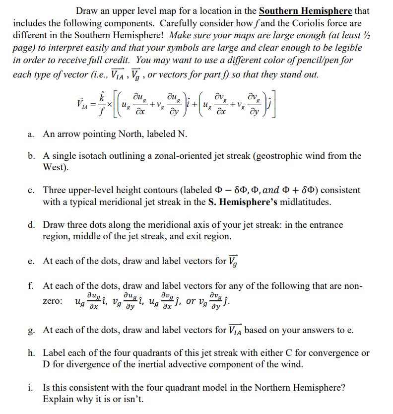Draw an upper level map for a location in the | Chegg.com
