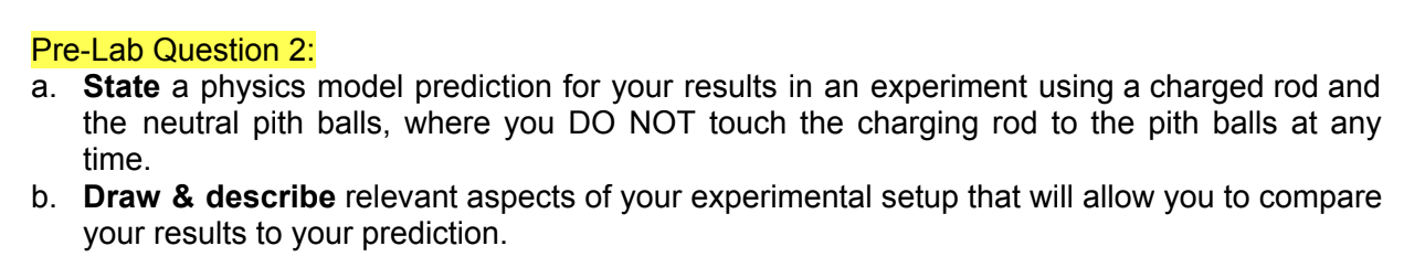Solved Pre-Lab Question 2: a. State a physics model | Chegg.com