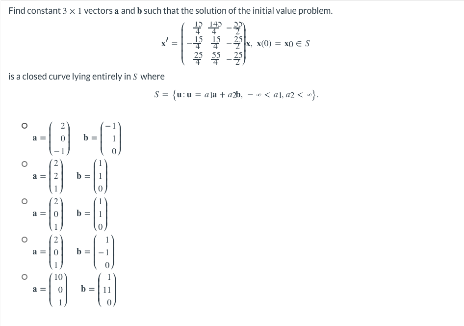 Solved Find constant 3 x 1 vectors a and b such that the | Chegg.com