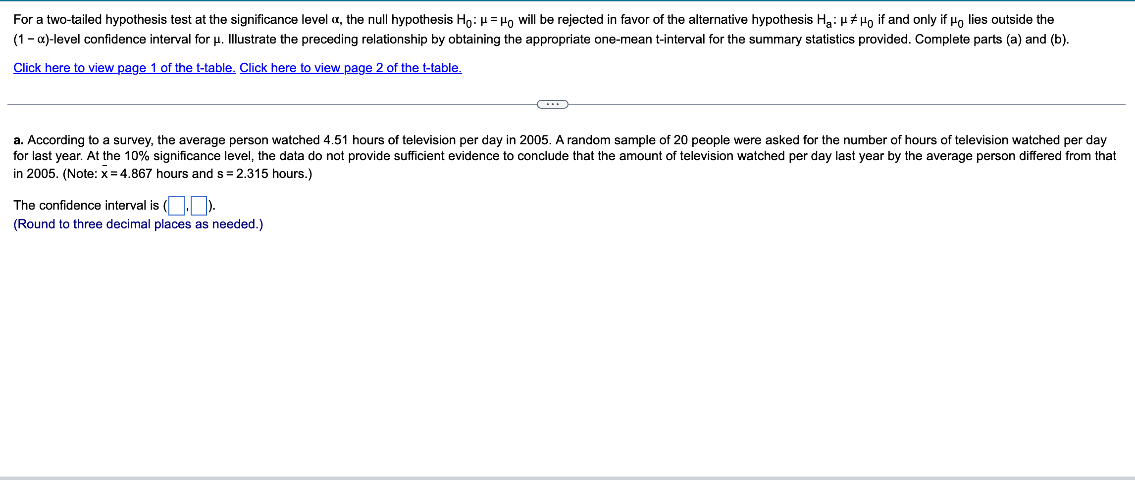 Solved For A Two Tailed Hypothesis Test At The Significance 7748