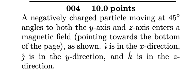 Solved 00410.0 points A negatively charged particle moving | Chegg.com