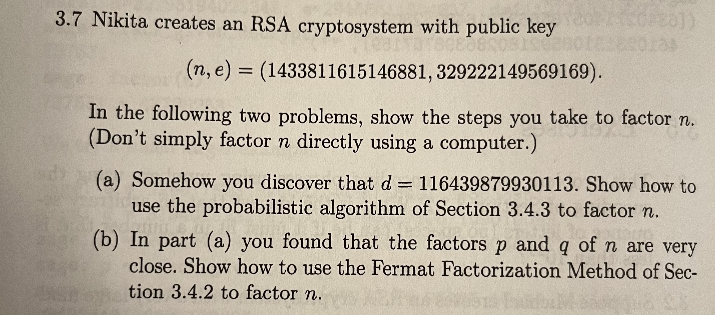 Solved Please show by hand and using SAGE code3.7 ﻿Nikita | Chegg.com