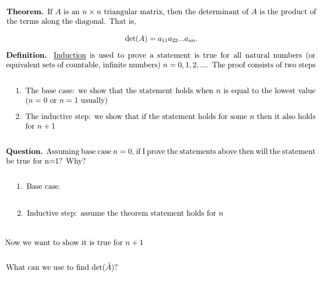 Solved Theorem. If A is an n x n triangular matrix, then the | Chegg.com