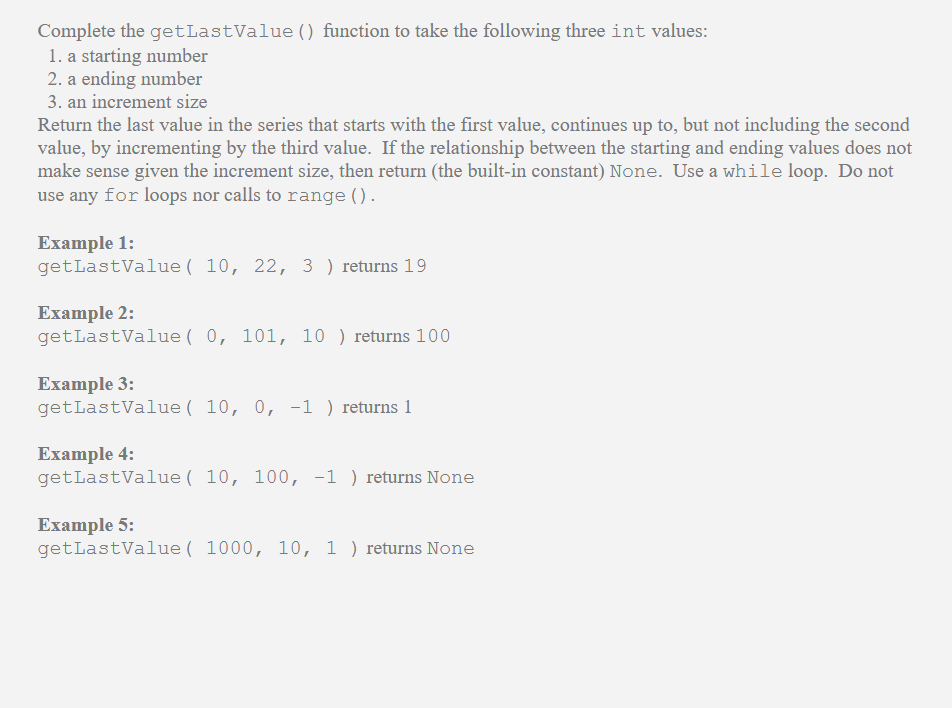 Solved Complete the getLastValue () function to take the | Chegg.com