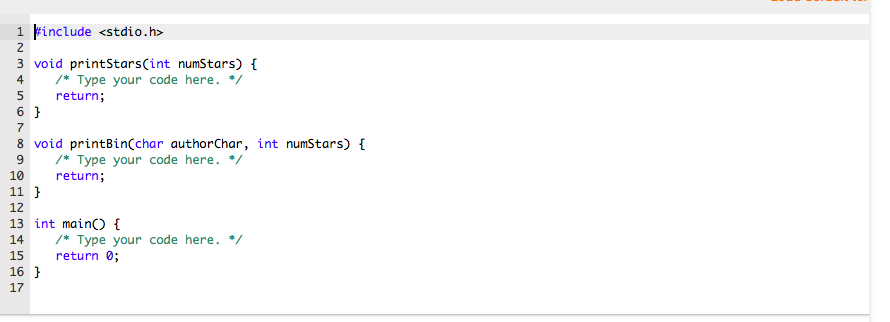 Solved LAB 5.11 1: CodeWrite the printStars() | Chegg.com