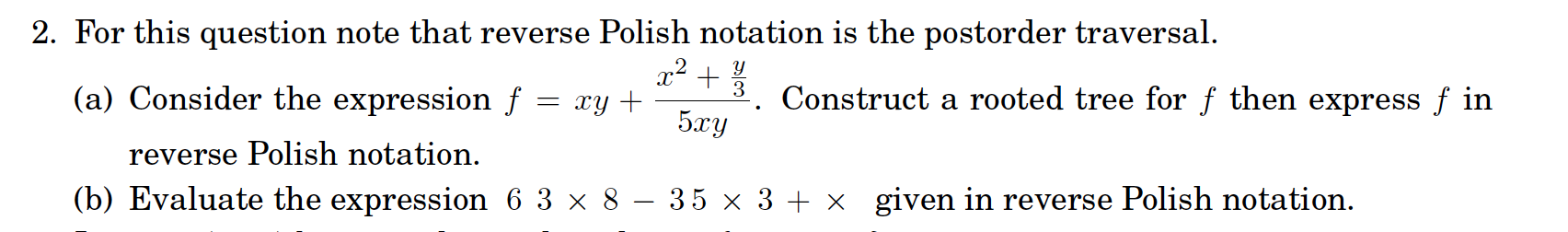 Solved 2. For this question note that reverse Polish | Chegg.com