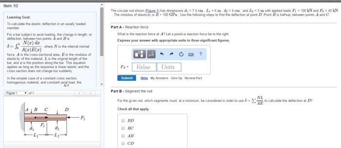 Solved Item 10 Learning Goal To calculate the elastic | Chegg.com