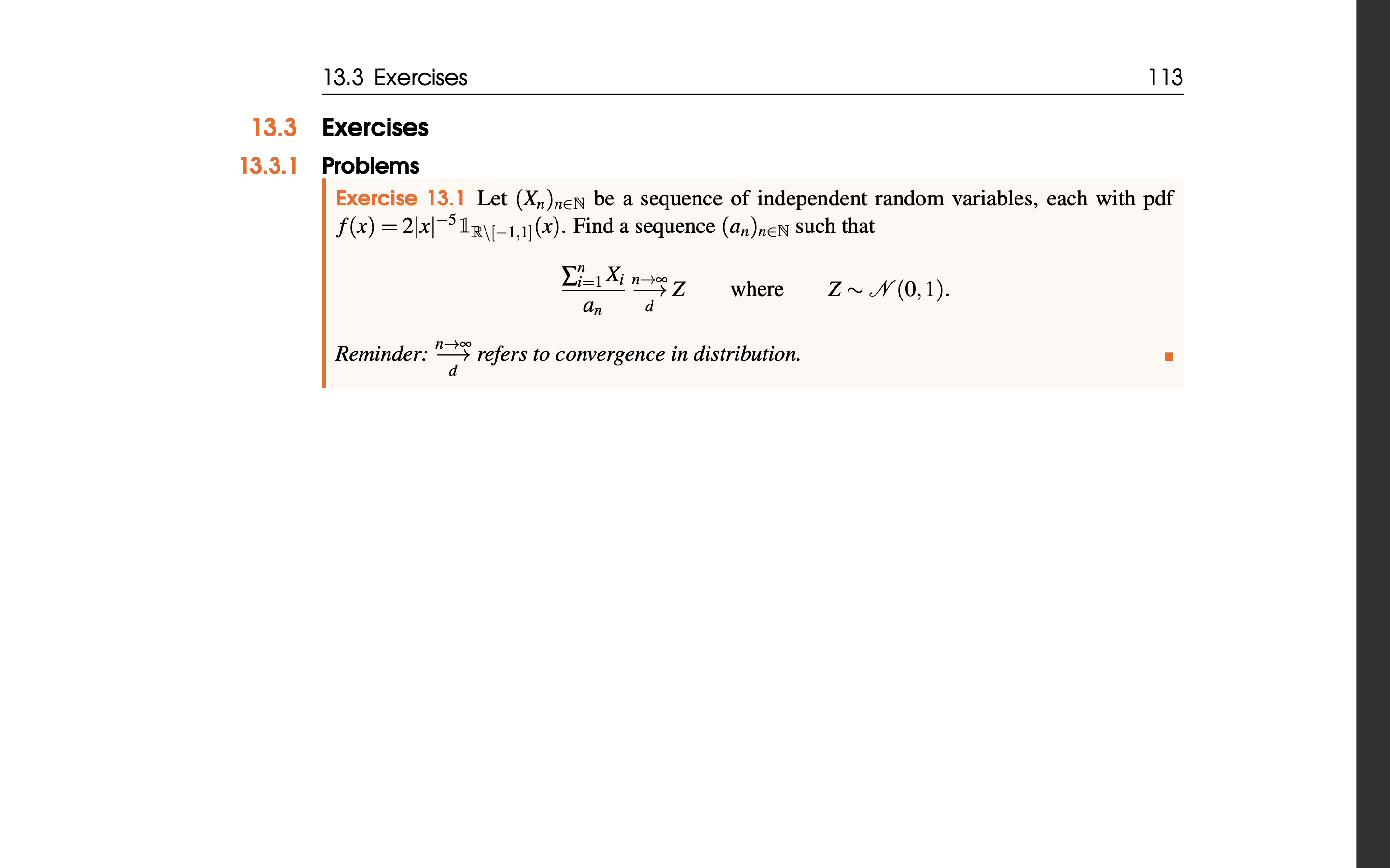 Solved Exercise 13.1 Let (Xn)n∈N be a sequence of | Chegg.com