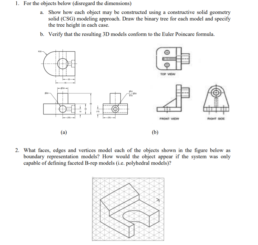 Solved 1. For the objects below (disregard the dimensions) | Chegg.com