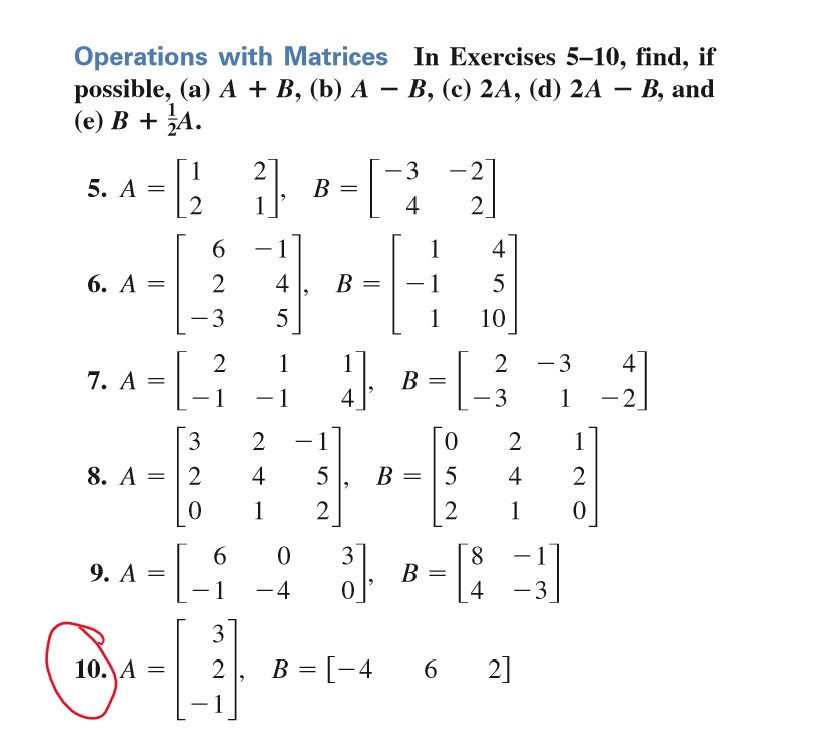Solved Operations with Matrices In Exercises 5-10, ﻿find, | Chegg.com