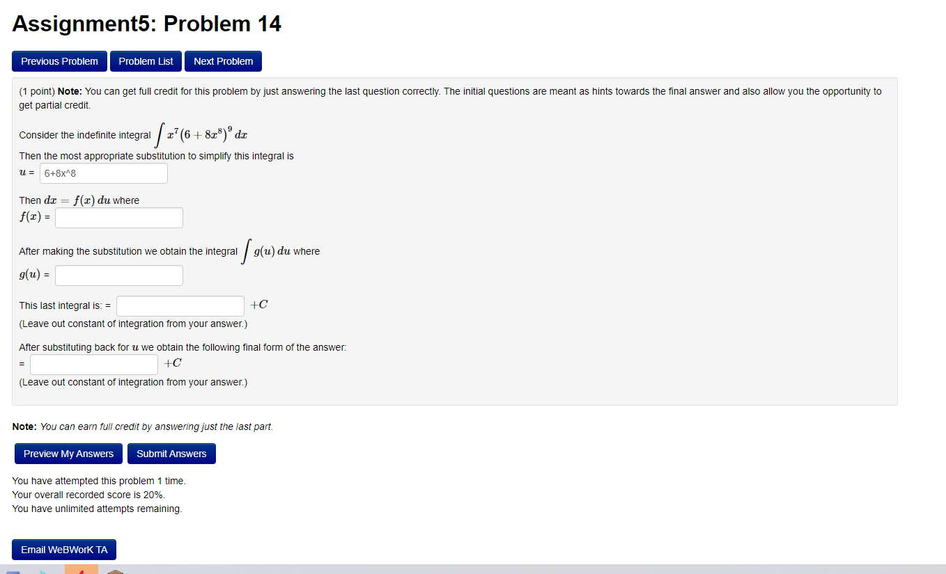 Solved Assignment5: Problem 14 Previous Problem Problem List | Chegg.com
