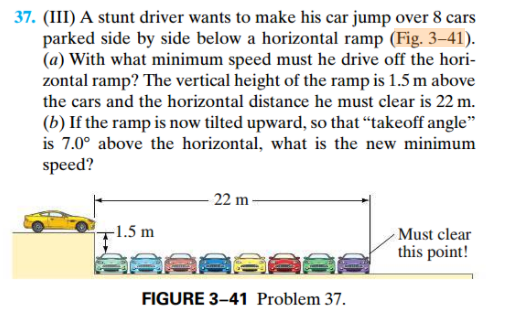 Solved 37. (III) A stunt driver wants to make his car jump | Chegg.com