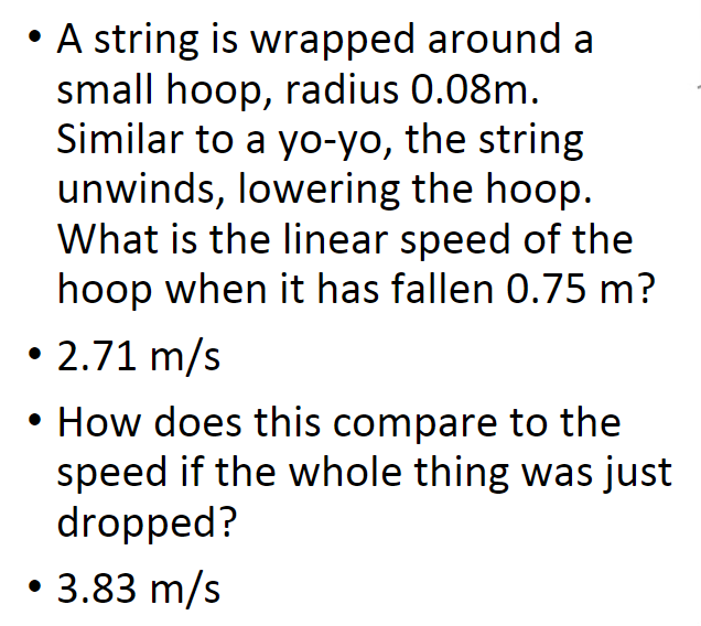 Solved • A string is wrapped around a small hoop, radius | Chegg.com