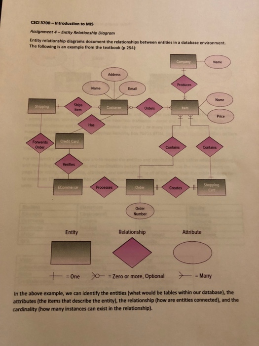 Solved CSCI 3700 - Introduction to MIS Assignment 4-Entity | Chegg.com