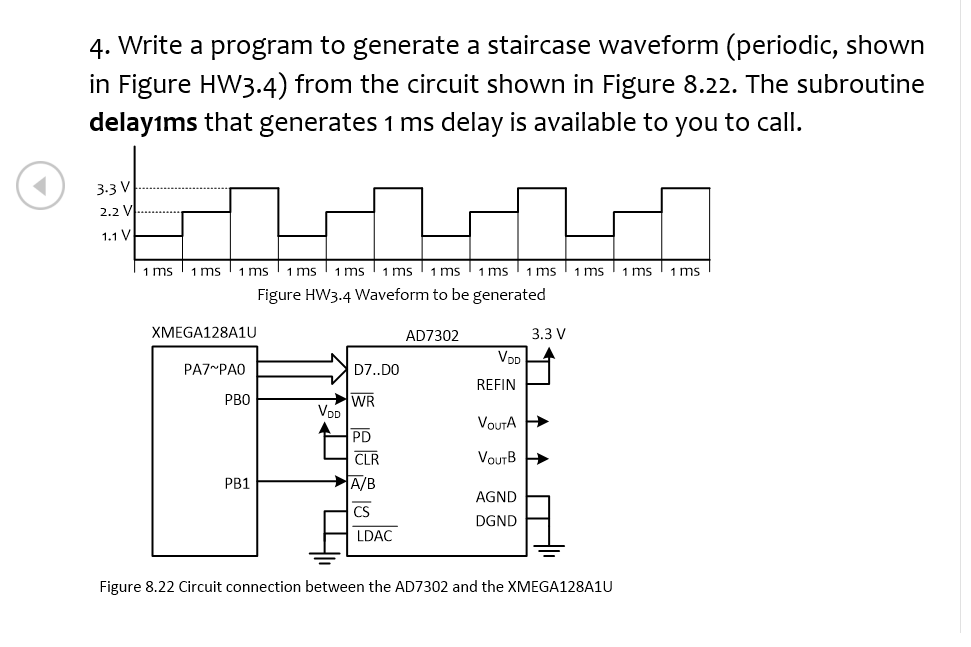 Solved 4. Write a program to generate a staircase waveform | Chegg.com