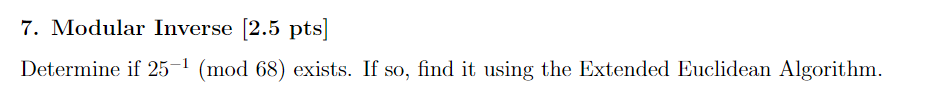 Solved Could someone please explain modular inverses/how to | Chegg.com