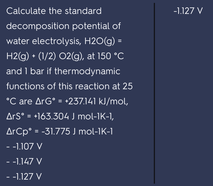 Solved Calculate the standard decomposition potential of | Chegg.com
