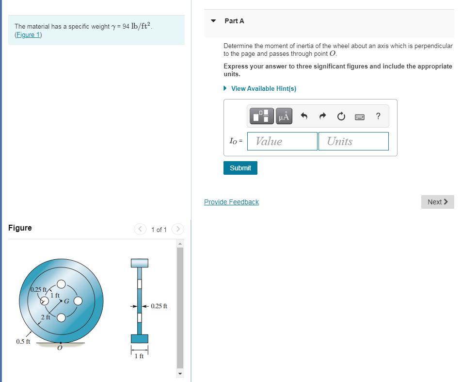 Solved Part A The material has a specific weight y = 94 | Chegg.com