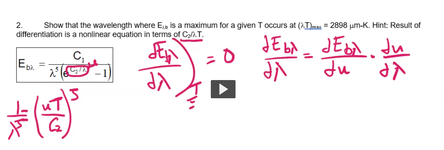 Solved 2 Show That The Wavelength Where Mathrm E 