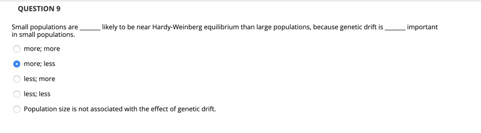 Solved QUESTION 9 Small populations are in small | Chegg.com