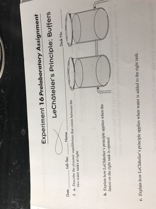 Solved Experiment 16 Prelaboratory Assignment LeChâtelier's | Chegg.com