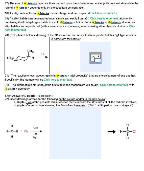 Solved 17) The rate of type reactions depend upon the | Chegg.com