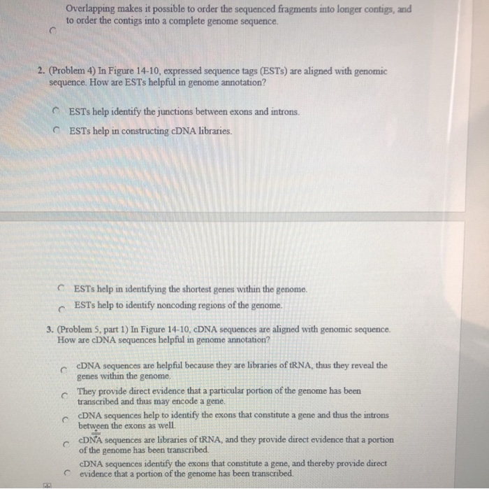 Solved Overlapping makes it possible to order the sequenced | Chegg.com