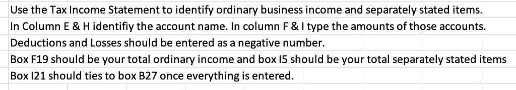 Solved Use the Tax Income Statement to identify ordinary | Chegg.com