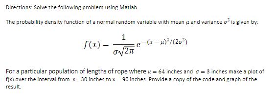 Solved Directions: Solve the following problem using Matlab. | Chegg.com