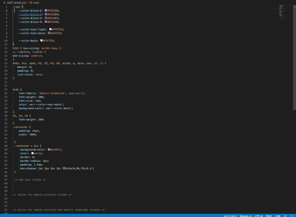 Solved Instructions 1. Open ch07-proj2.html and | Chegg.com