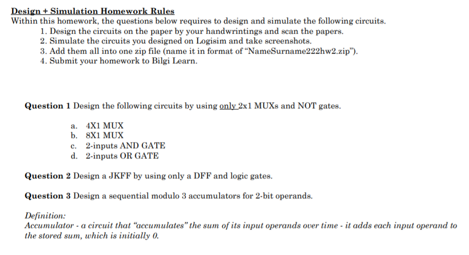 Solved Design + Simulation Homework Rules Within this | Chegg.com