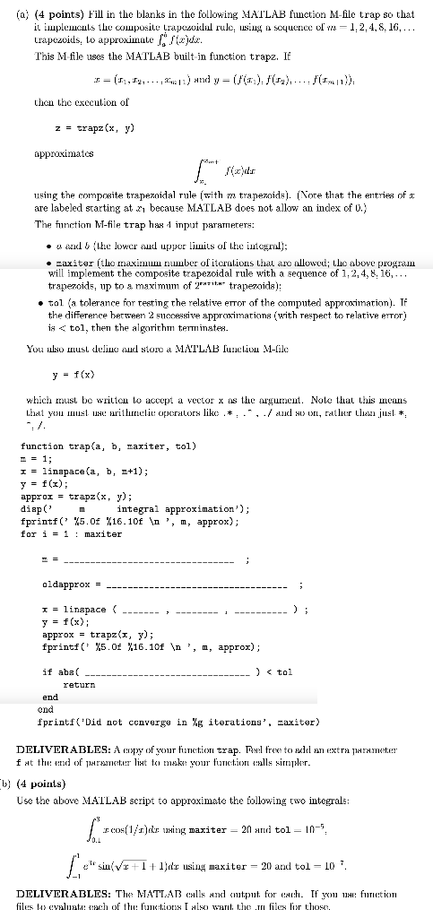 Solved A 4 Points Fill In The Blanks In The Following 