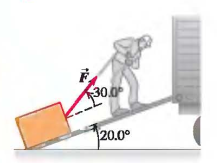 Solved A man is dragging a trunk up the loading ramp of a | Chegg.com