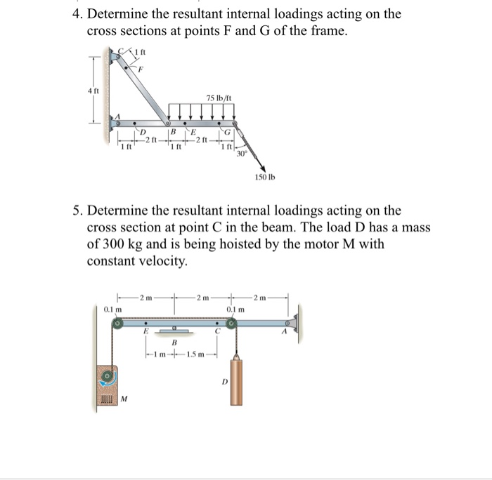 Solved 4. Determine the resultant internal loadings acting | Chegg.com
