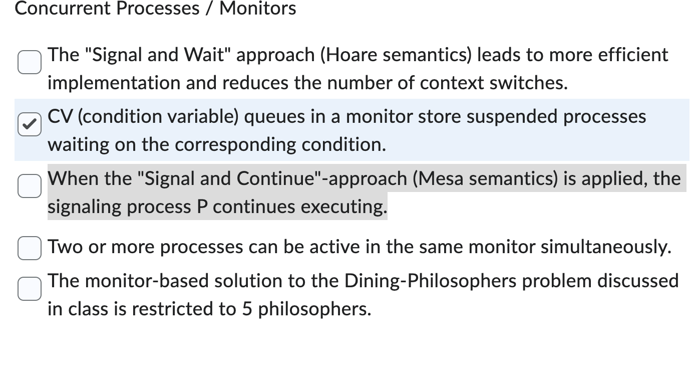 Solved Concurrent Processes / Monitors The "Signal and Wait" | Chegg.com