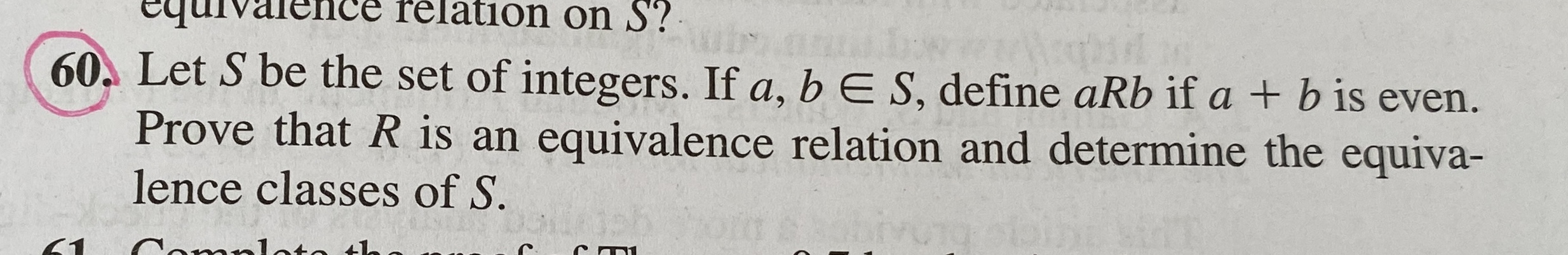 Solved Let S ﻿be the set of integers. If a,binS, define aRb | Chegg.com