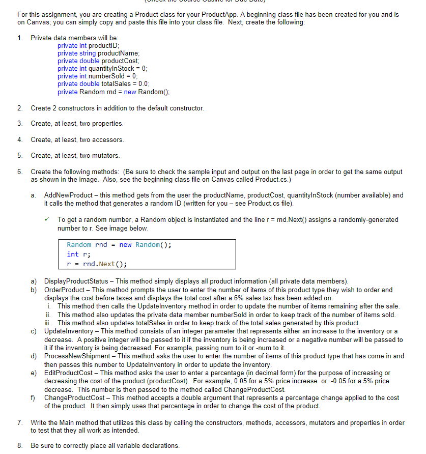 To get a random number, a Random object is | Chegg.com