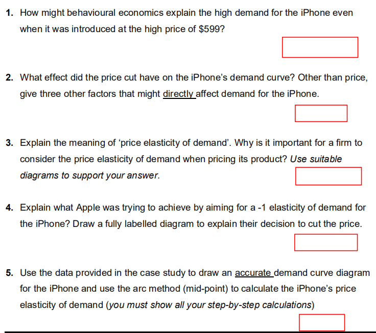 Solved The price of the iPhone and the elasticity of demand | Chegg.com