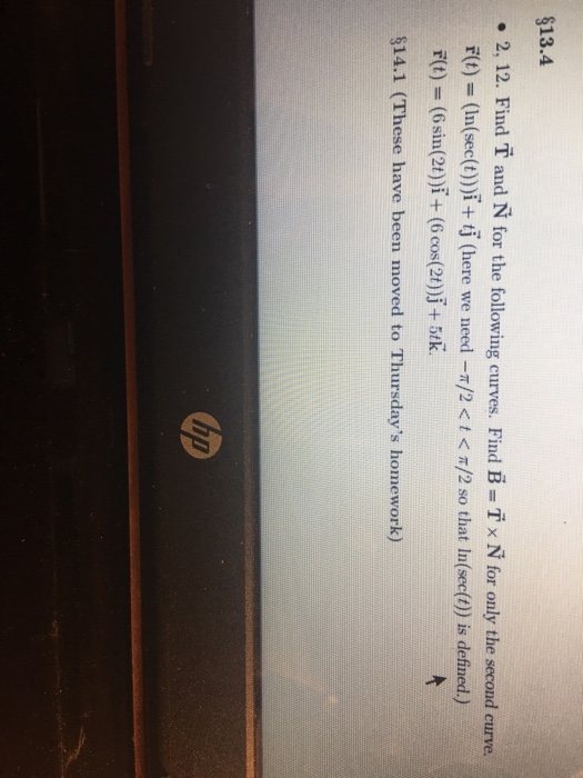 Solved Find T^vector and N^vector for the following curves. | Chegg.com