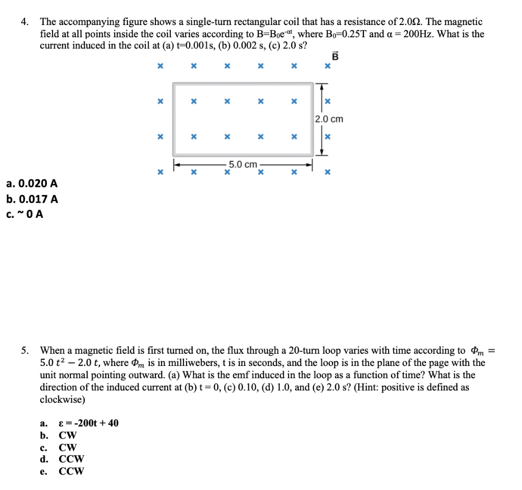 Solved 4. The accompanying figure shows a single-turn | Chegg.com