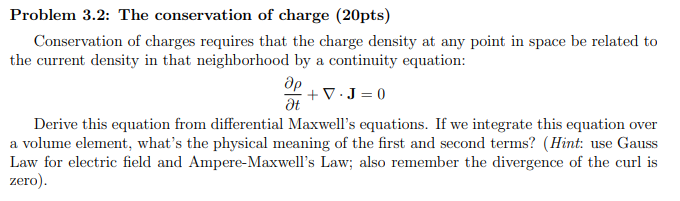 Solved ap Problem 3.2: The conservation of charge (20pts) | Chegg.com