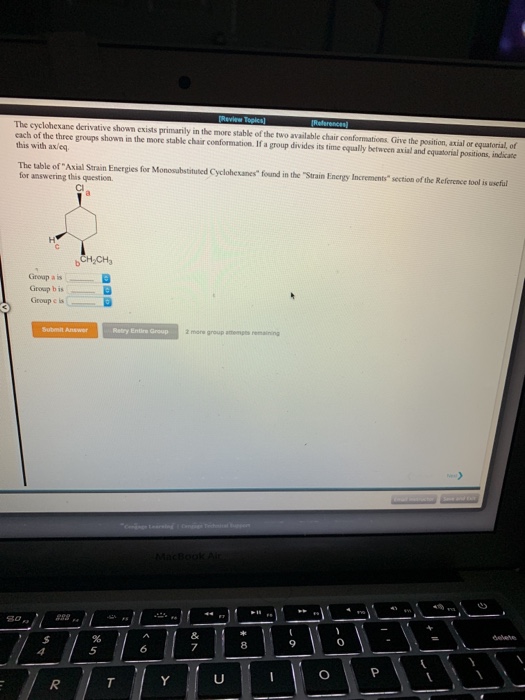 Solved The cyclohexane derivative shown exists primarily in | Chegg.com