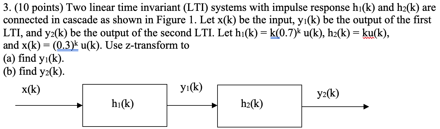 Solved 3. (10 points) Two linear time invariant (LTI) | Chegg.com
